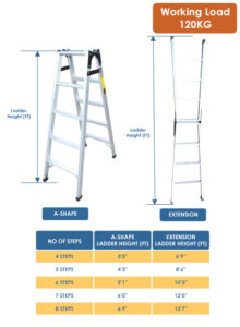 Ladder Hub - Aluminium Two Way Ladder 12 Steps (KD-P0006)